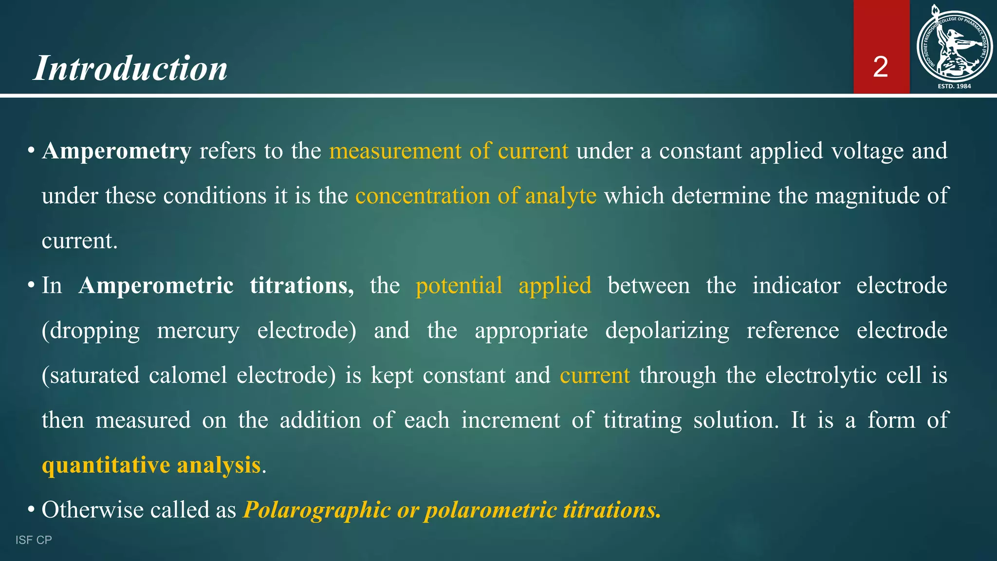 Amperometric Titrations | PPTX