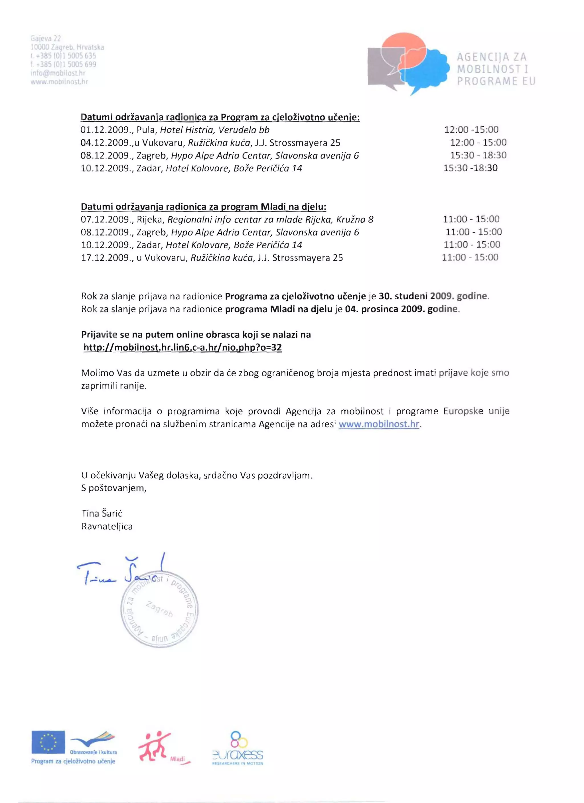 Pozivno pismo za radionice AMPEU | PDF