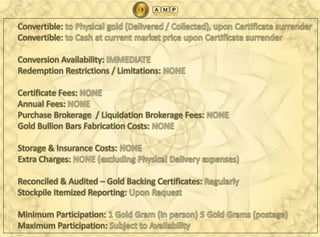 AMP Gold Ownership Certificate | PPTX