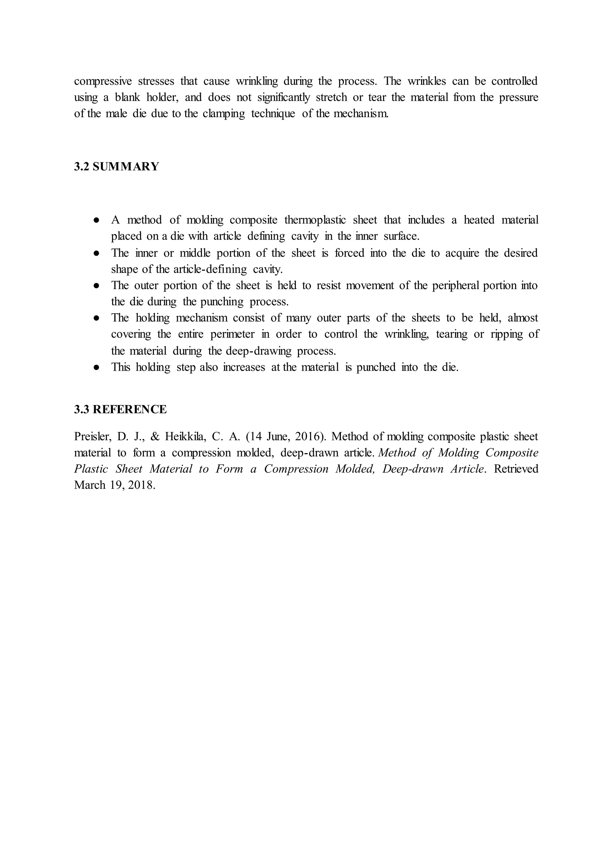 COMPRESSION MOLDING REPORT | DOCX