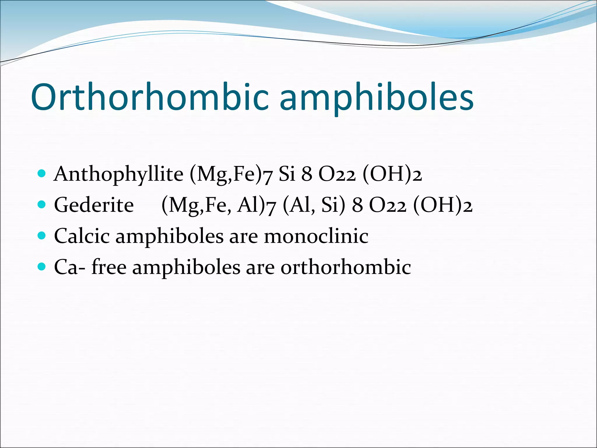 Amphibole group of minerals | PPTX