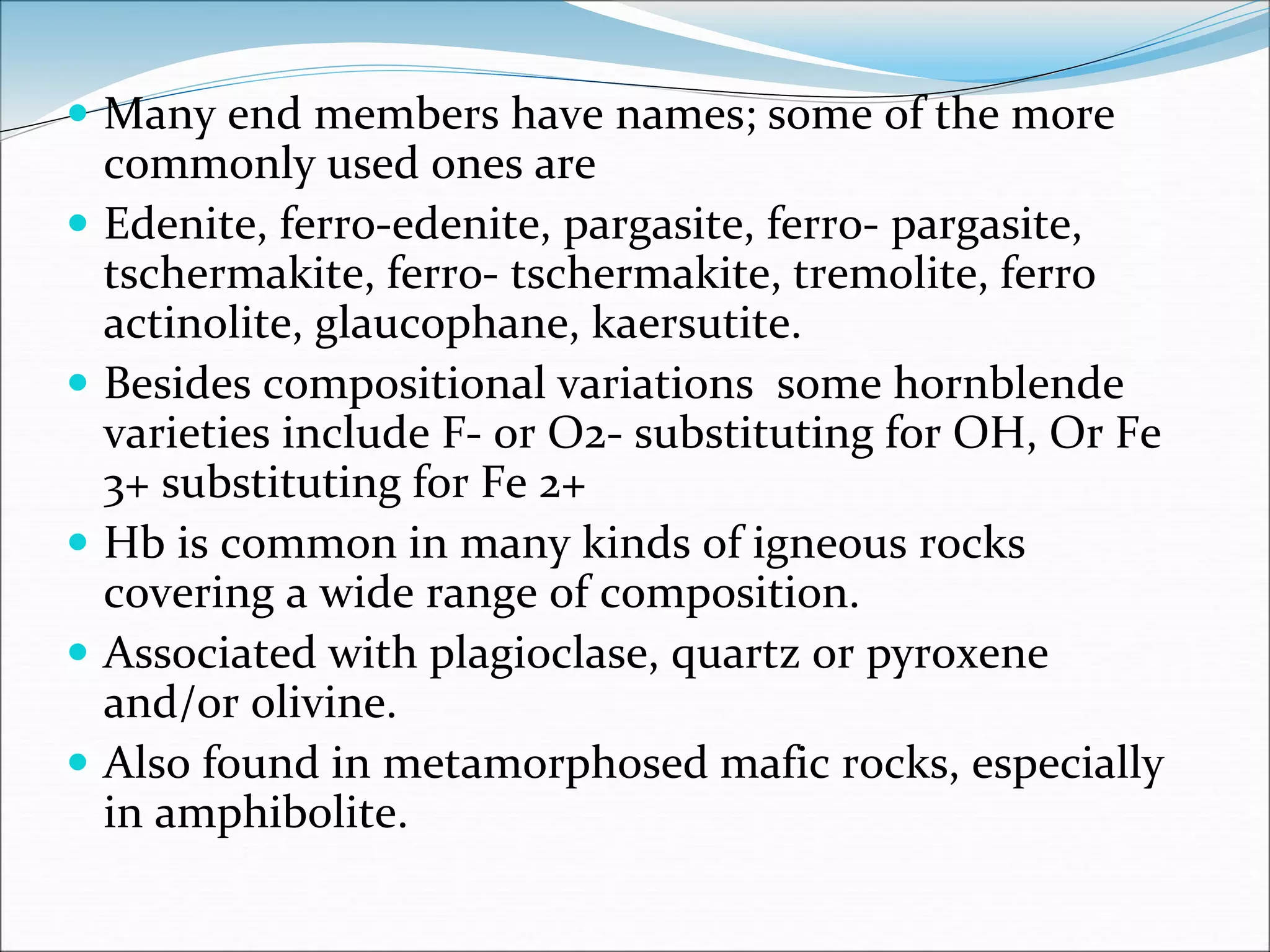 Amphibole group of minerals | PPTX