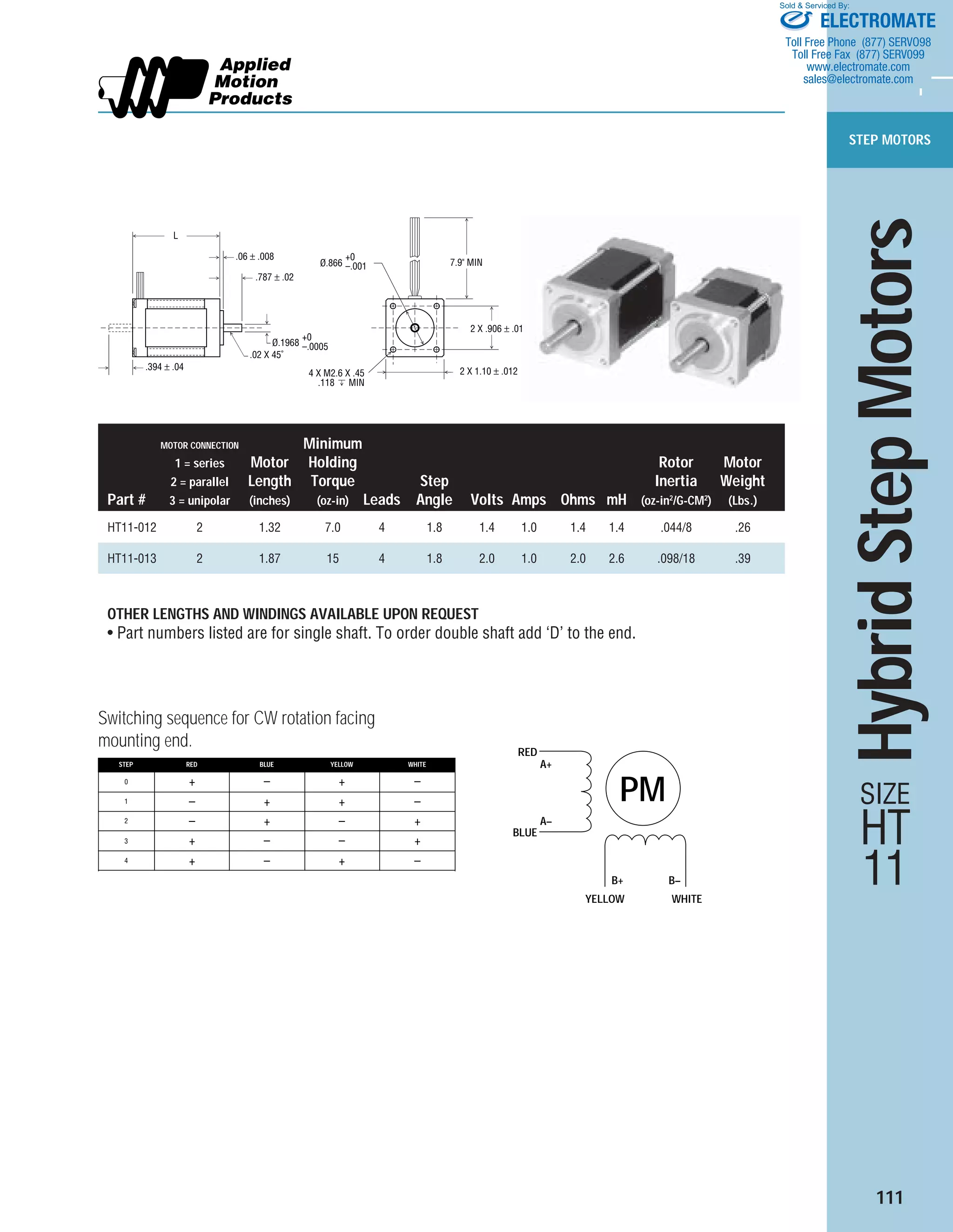 Amp ht11 stepper_motor_specsheet | PDF