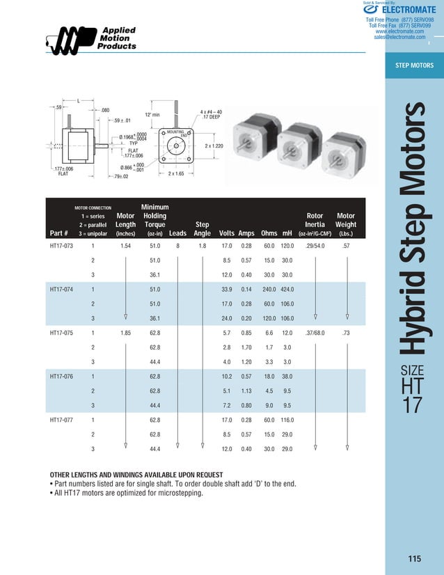 Amp ht17 stepper_motor_specsheet | PDF