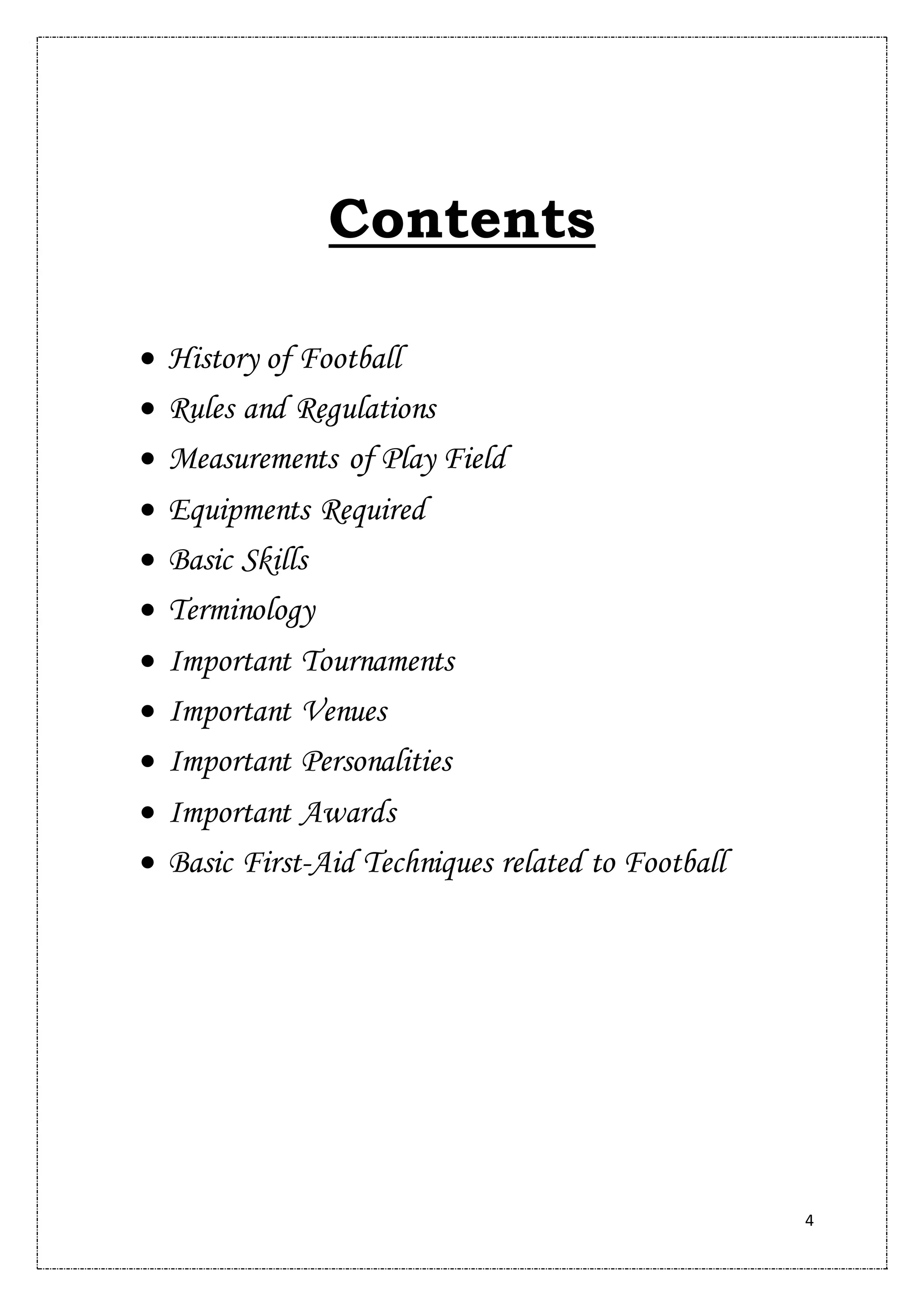 project on football for physical education | DOCX