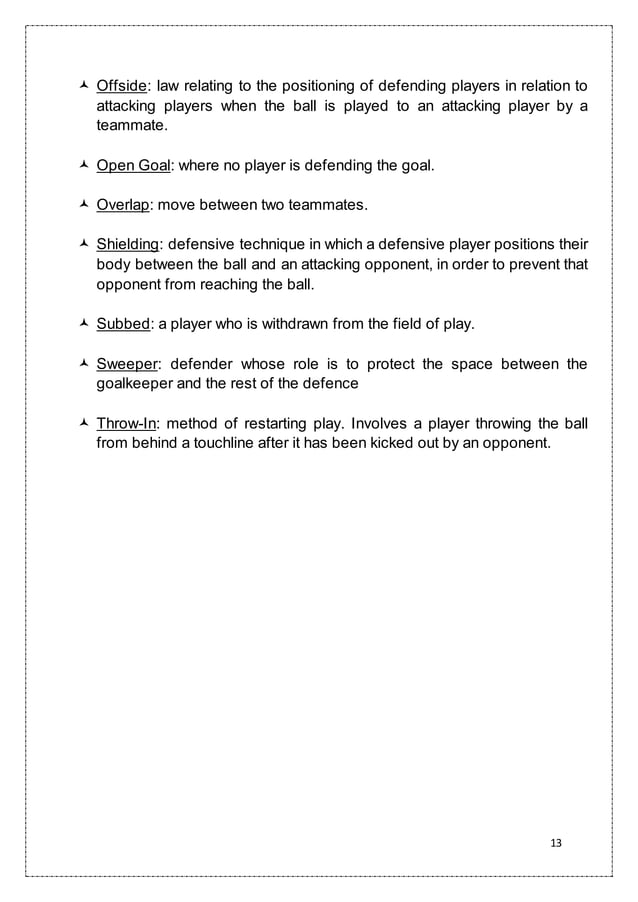 project on football for physical education | DOCX | Soccer | Sports