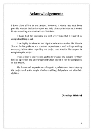 project on football for physical education | DOCX