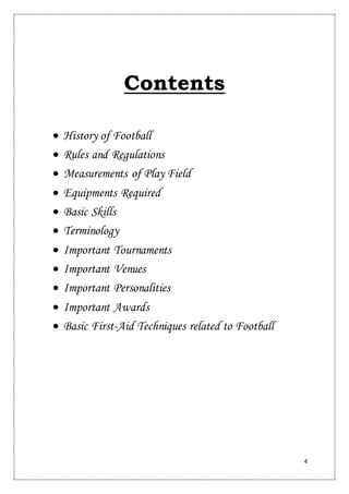 project on football for physical education | DOCX