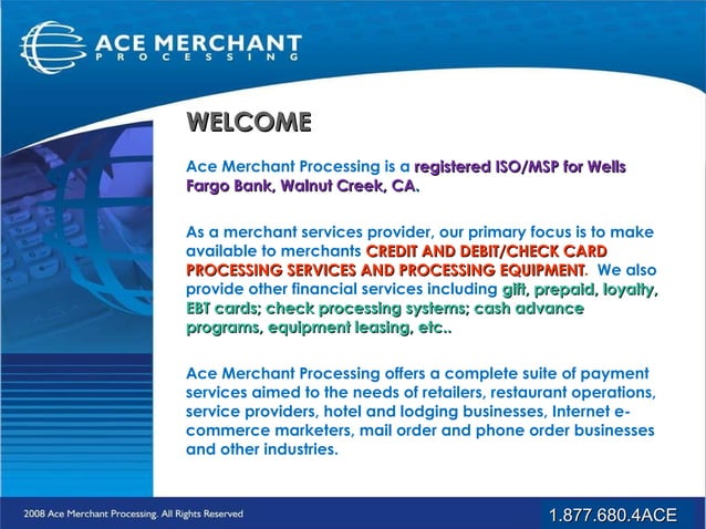 Ace Merchant Processing Intro | PPS