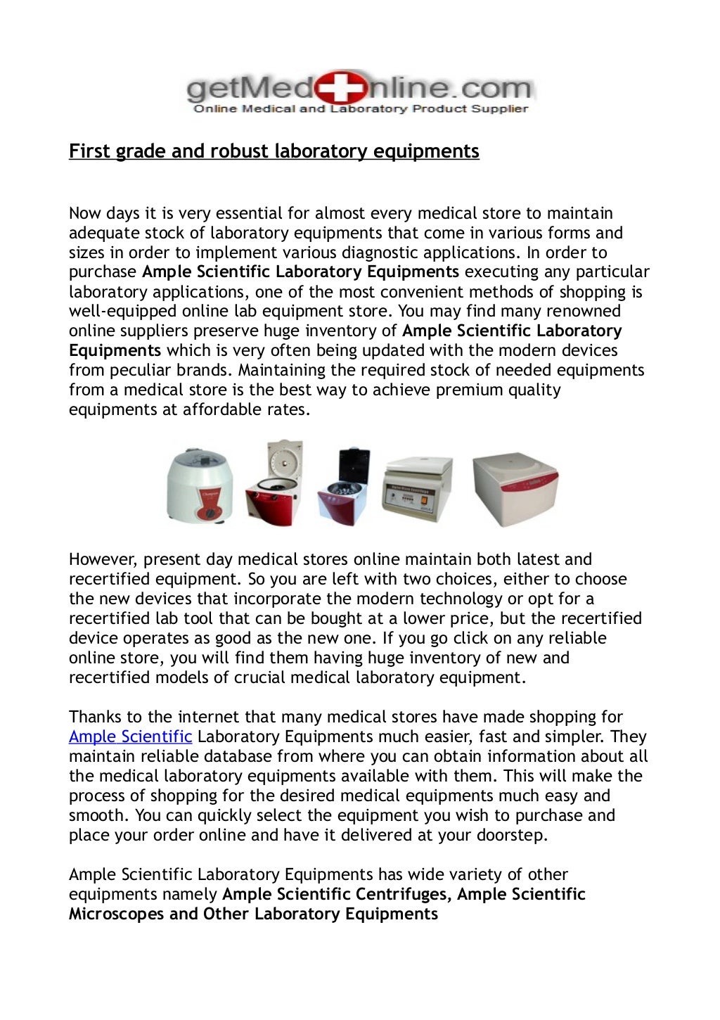 Ample scientific laboratory equipments online