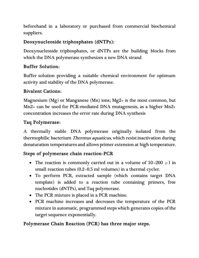 Amplification of gene using PCR | DOCX