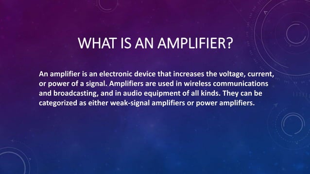 Amplifier | PPTX | Consumer Electronics | Technology & Computing