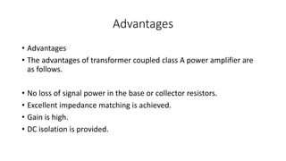 Amplifier (Transformer Coupled) | PPTX