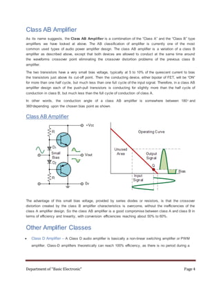 Amplifier classes explained | DOCX | Digital Audio | Computer Software and Applications