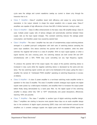 Amplifier classes explained | DOCX | Digital Audio | Computer Software and Applications