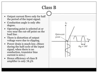 Amplifier classes of operation and biasing networks latest | PPT