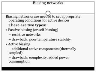 Amplifier classes of operation and biasing networks latest | PPT
