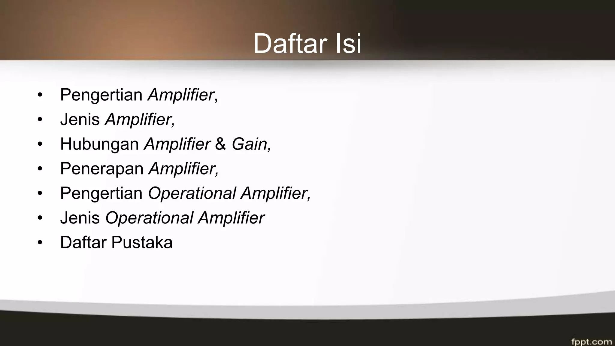 Amplifier & Operational Amplifier | PPT | Free Download