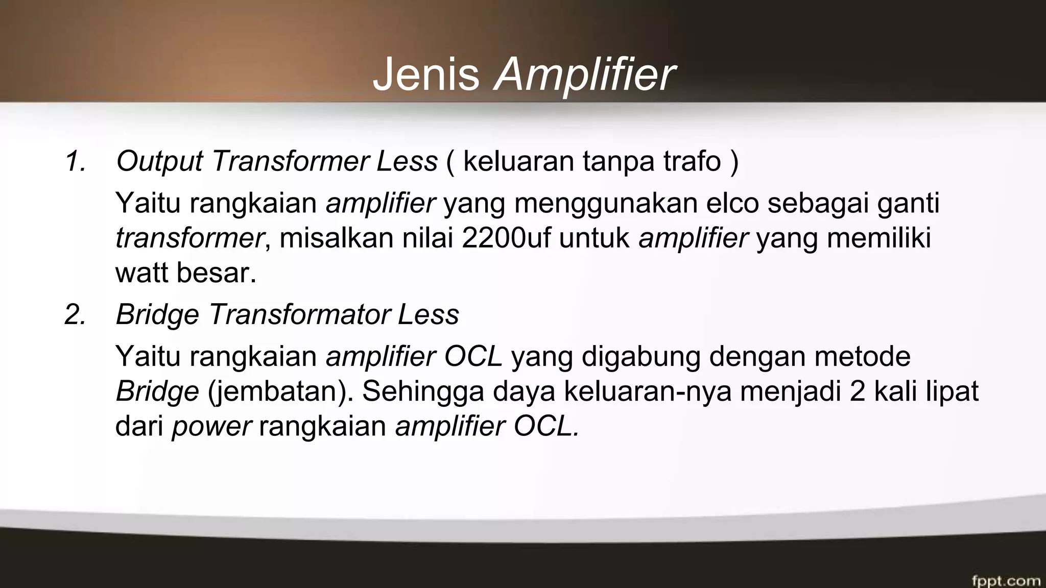 Amplifier & Operational Amplifier | PPT
