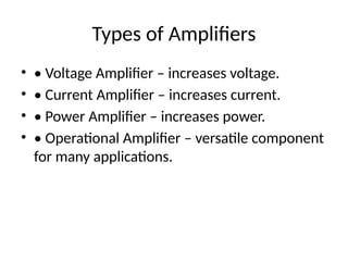 Amplifier_Presentation classes of amplifier | PPTX