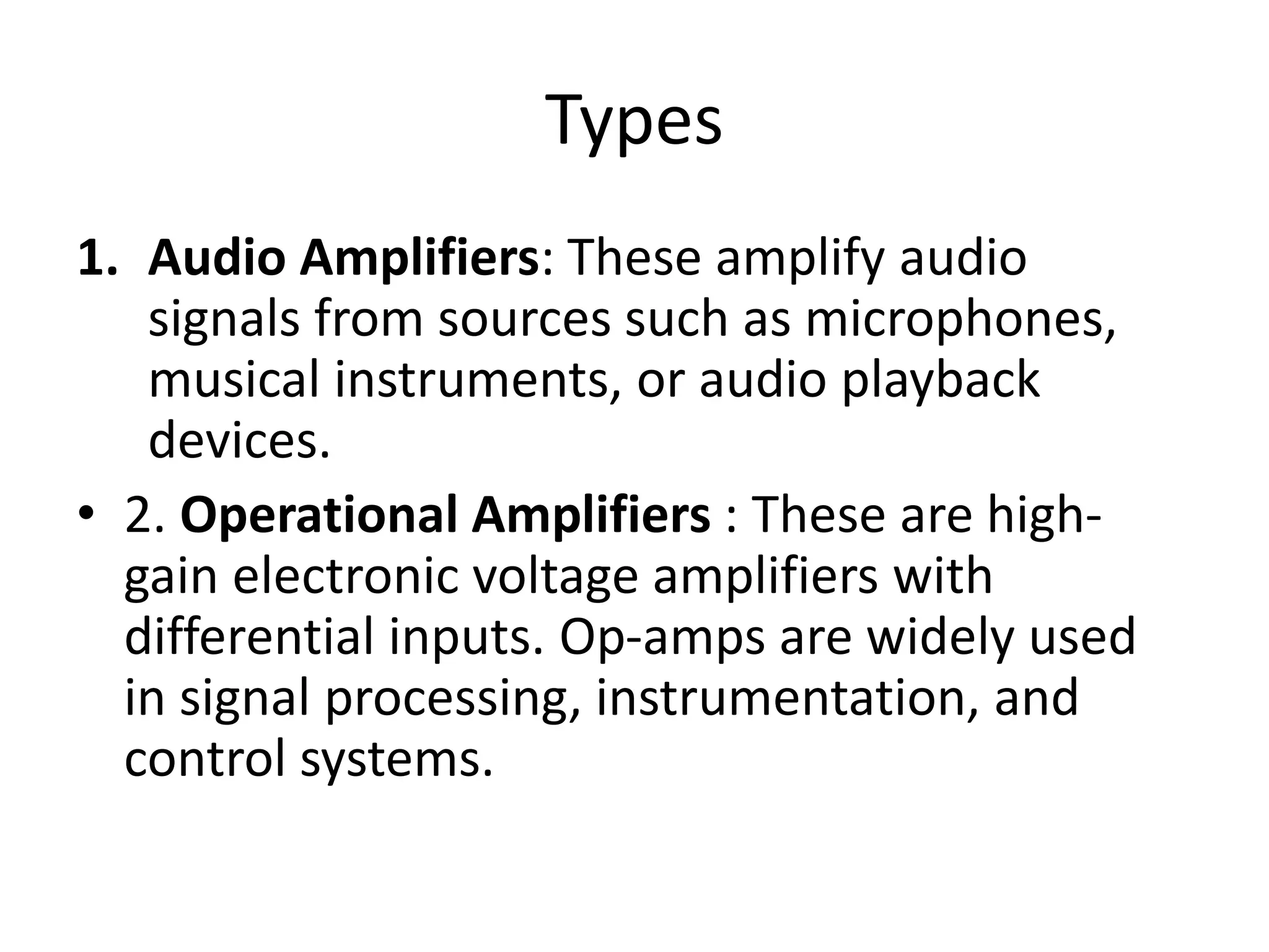 Types of Amplifier & its uses in physiotherapy | PPTX