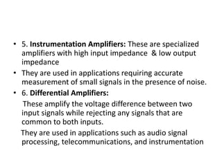 Types of Amplifier & its uses in physiotherapy | PPTX