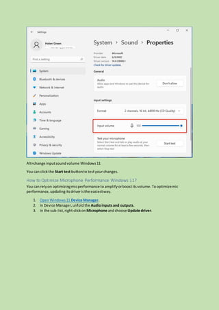 Amplify boost increase mic volume windows 11 | DOCX | Digital Audio ...