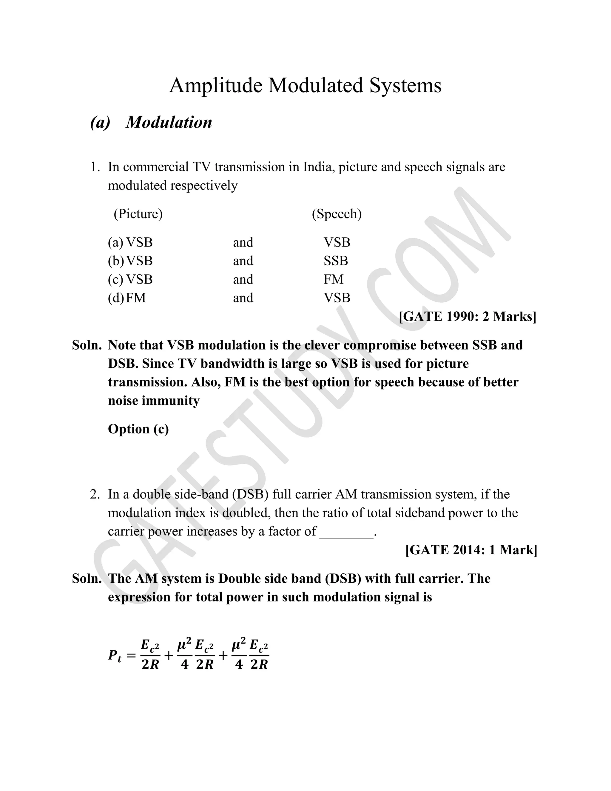 Amplitude modulated-systems | PDF