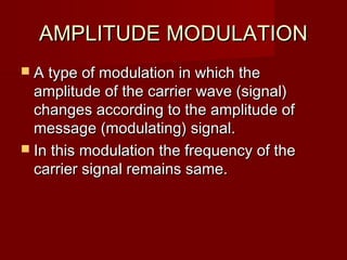 Amplitude modulation Simulation | PPT