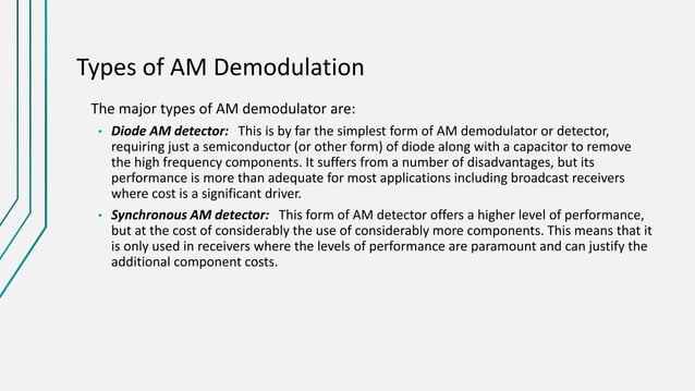 Amplitude modulation & demodulation | PPTX | Technology & Computing