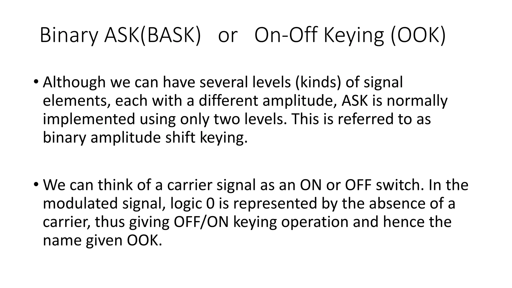Amplitude shift keying | PPTX
