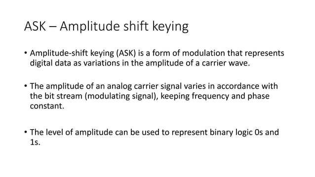 Amplitude shift keying | PPTX