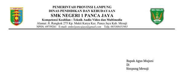 amplop atau kepala sueratn alias kop surat | DOCX