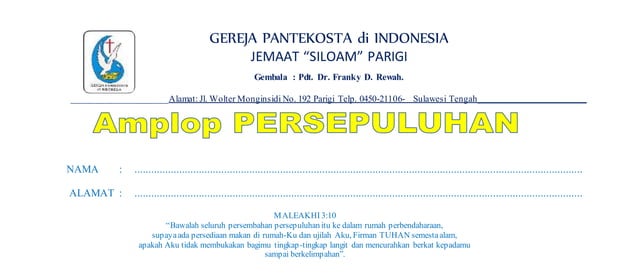 Amplop panjang perpuluhan | DOCX