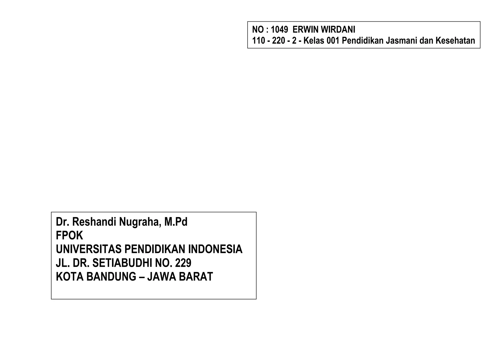 Amplop PKS untuk penulisan surat di amplop | DOCX