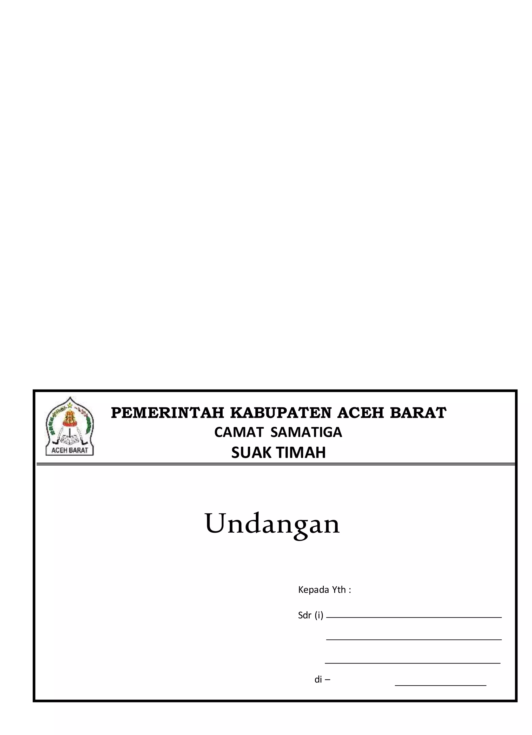 Amplop undangan mtq | DOCX