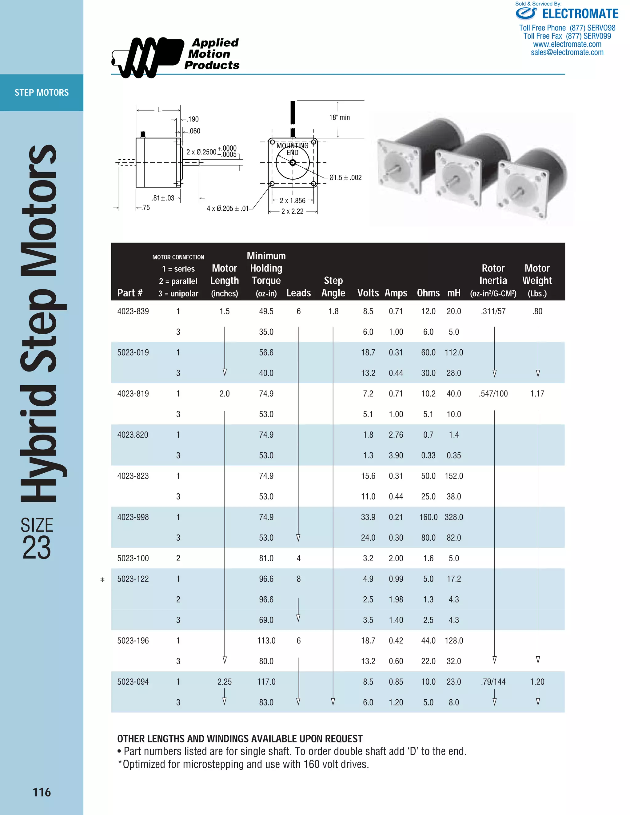 Amp nema23 stepper_motor_specsheet | PDF
