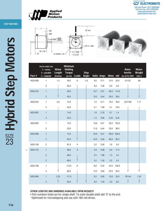 Amp nema23 stepper_motor_specsheet | PDF