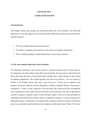 CARRIER DECISIONS OF SENIOR HIGH SCHOOL STUDENTS AND THEIR CHOICE OF ...