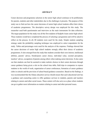 CARRIER DECISIONS OF SENIOR HIGH SCHOOL STUDENTS AND THEIR CHOICE OF ...