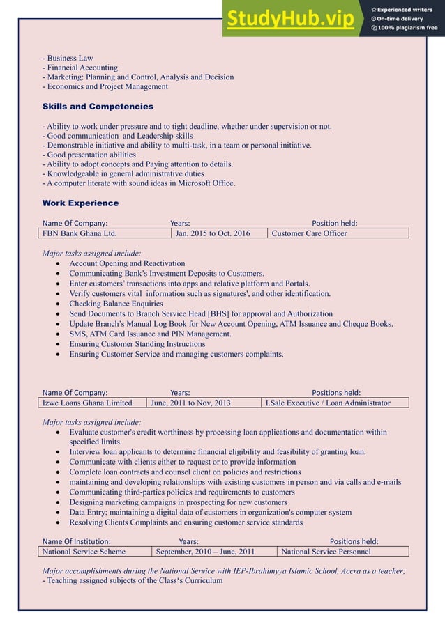 Amponsah Enock CV Resume.Docx