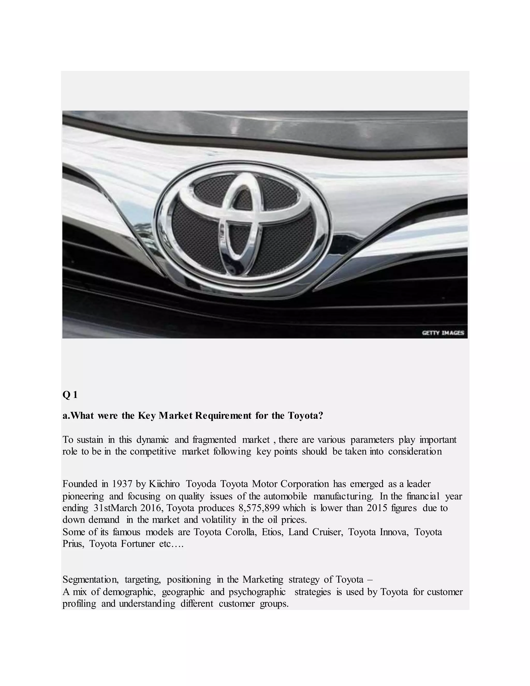 Case study toyota | DOCX