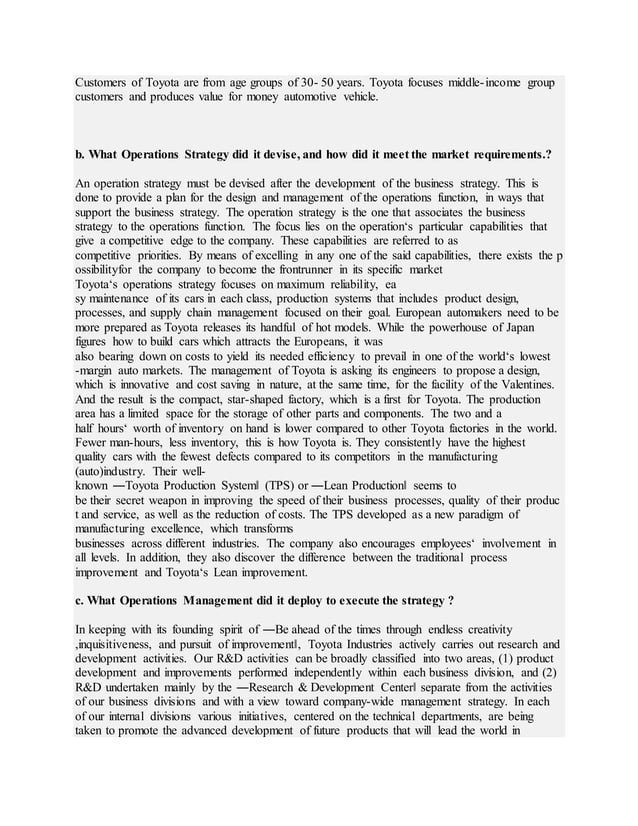 Case study toyota | PDF