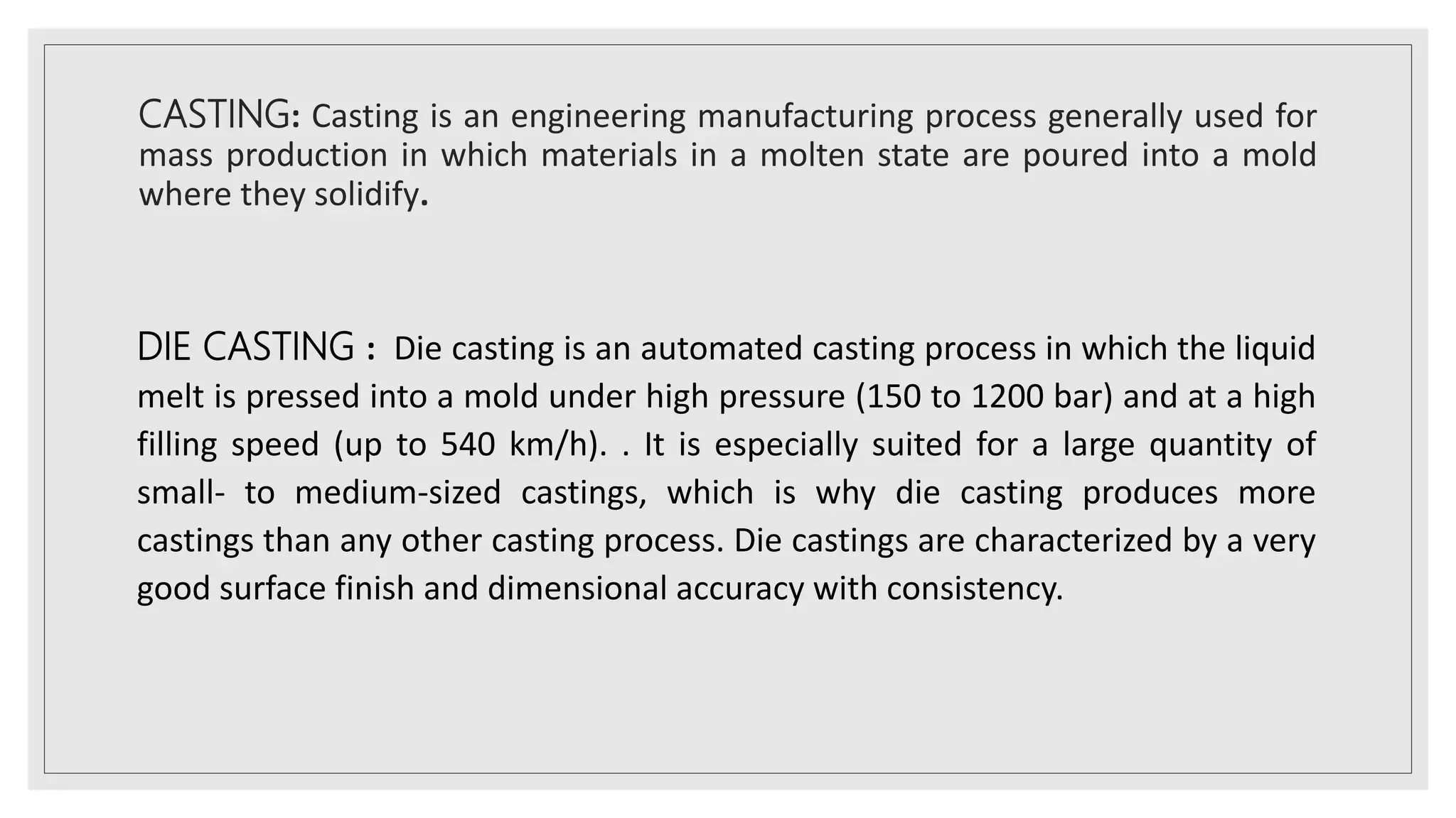 Die casting process: Principles, applications and industrial use | PPTX
