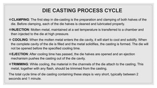 Die casting process: Principles, applications and industrial use | PPTX