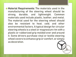 Manufacturing Process of Steering wheel | PPTX
