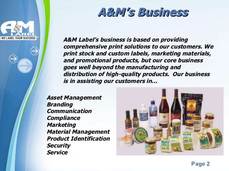 A&M Label Presentation Booklet