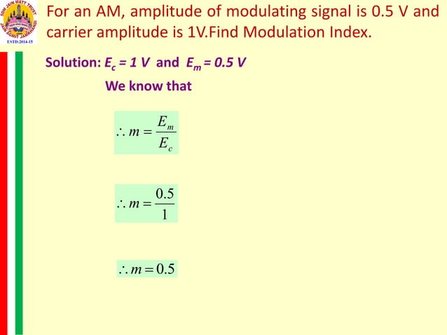Numerical Problems on Ampitude Modulation | PDF