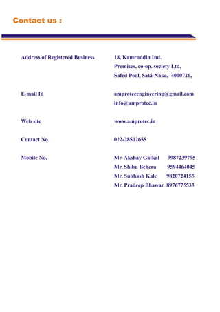 Amprotec Engineering Company Profile | PDF