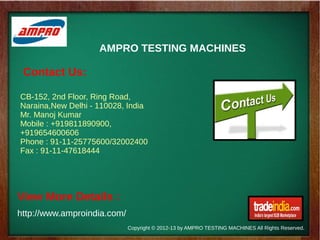 Ampro Testing Machines | PPT